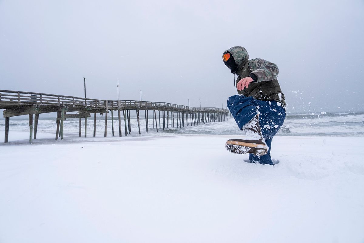 Snow on Hatteras Island